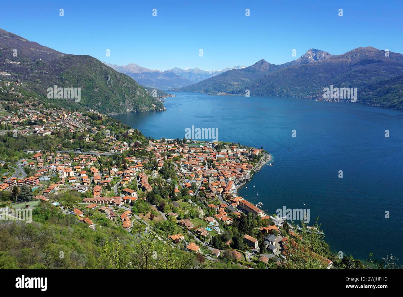 Menaggio and Lake Como, Monte Legnone in the distance, Lago di Como ...