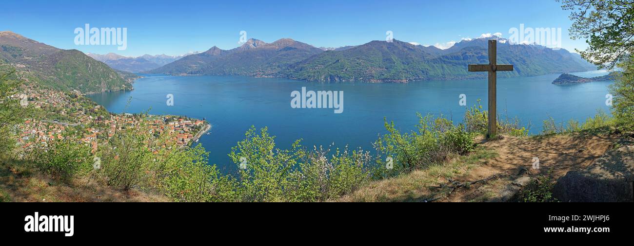 Panorama, view from the Crocce de Menaggio viewpoint, Monte Legnone ...