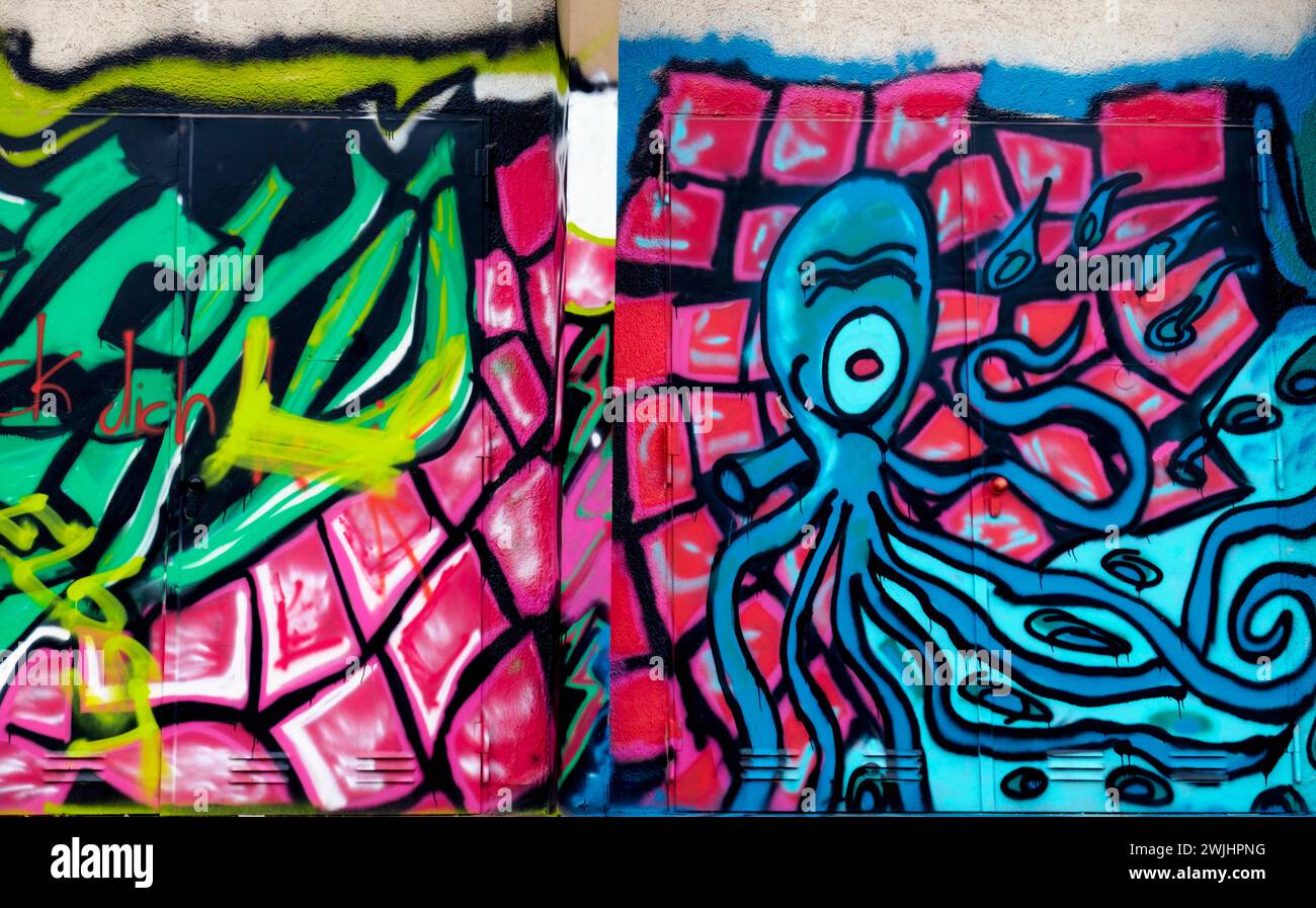 Octopus graffiti hi-res stock photography and images - Alamy