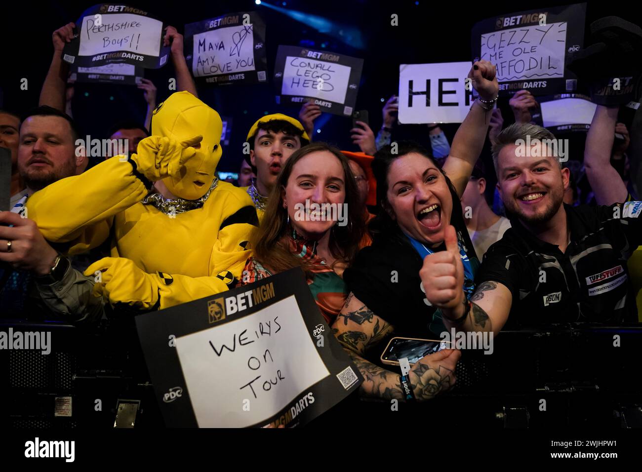 Darts fans during night three of the 2024 BetMGM Premier League at the ...