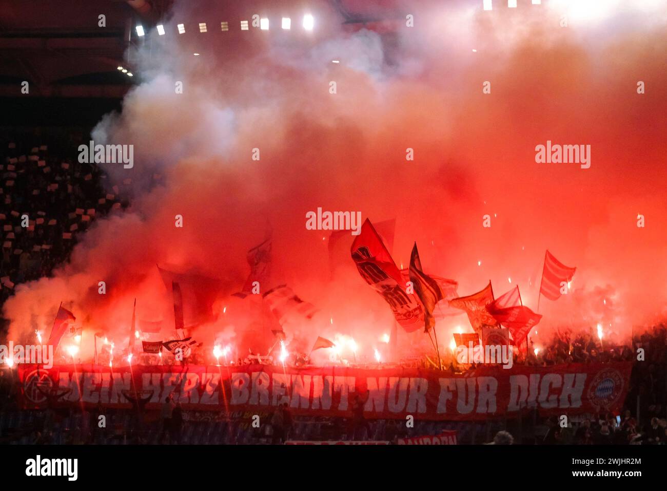 Supporters Bayern Munich during the UEFA Champions League Round of 16 ...