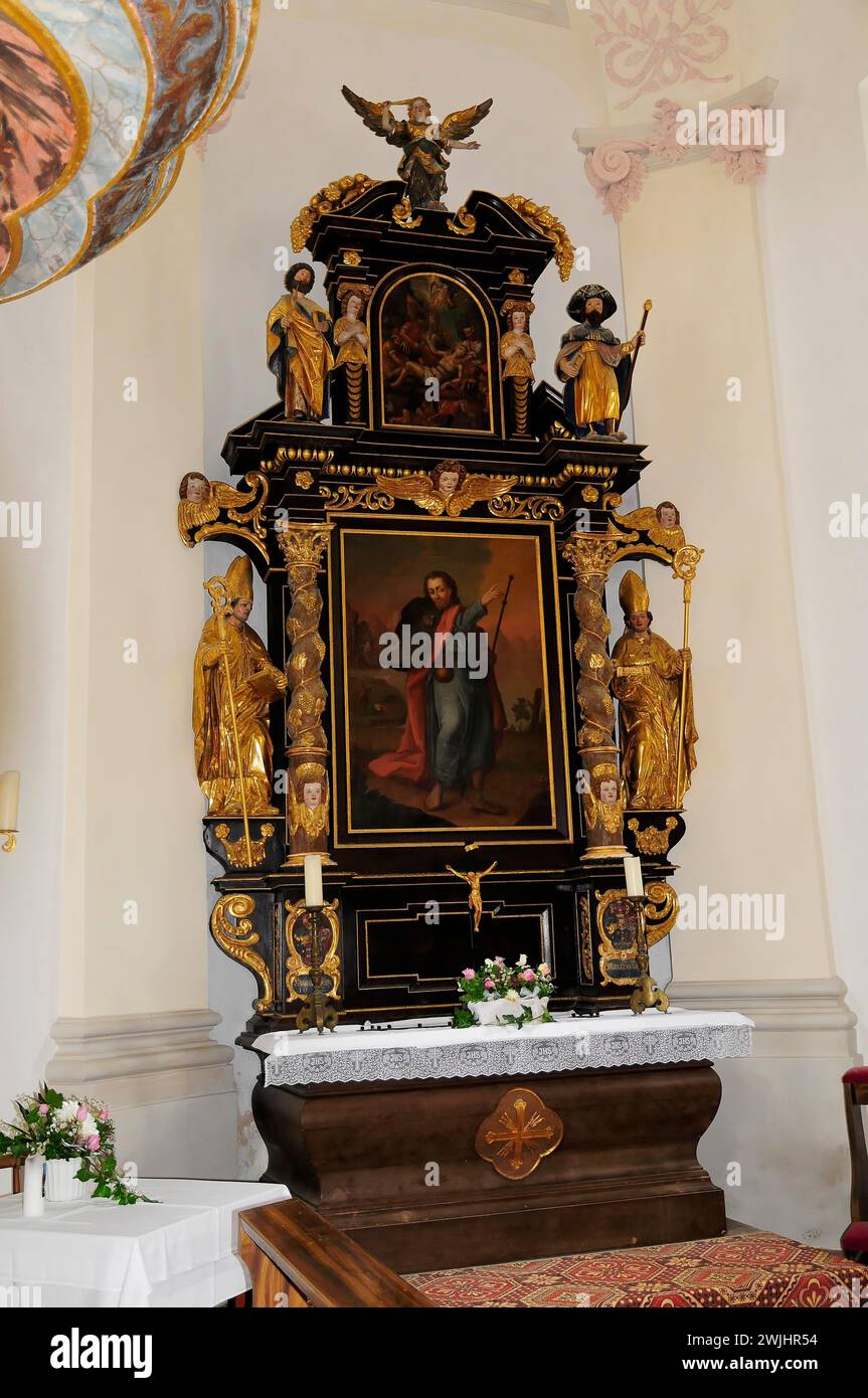 Sankt Bartholomae, St. Bartholomew's Church at lake Koenigssee ...