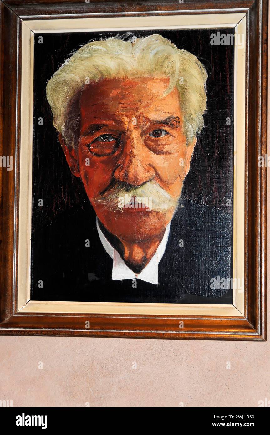 Painting, portrait of Albert SchweitzerMuseum and birthplace of Albert ...