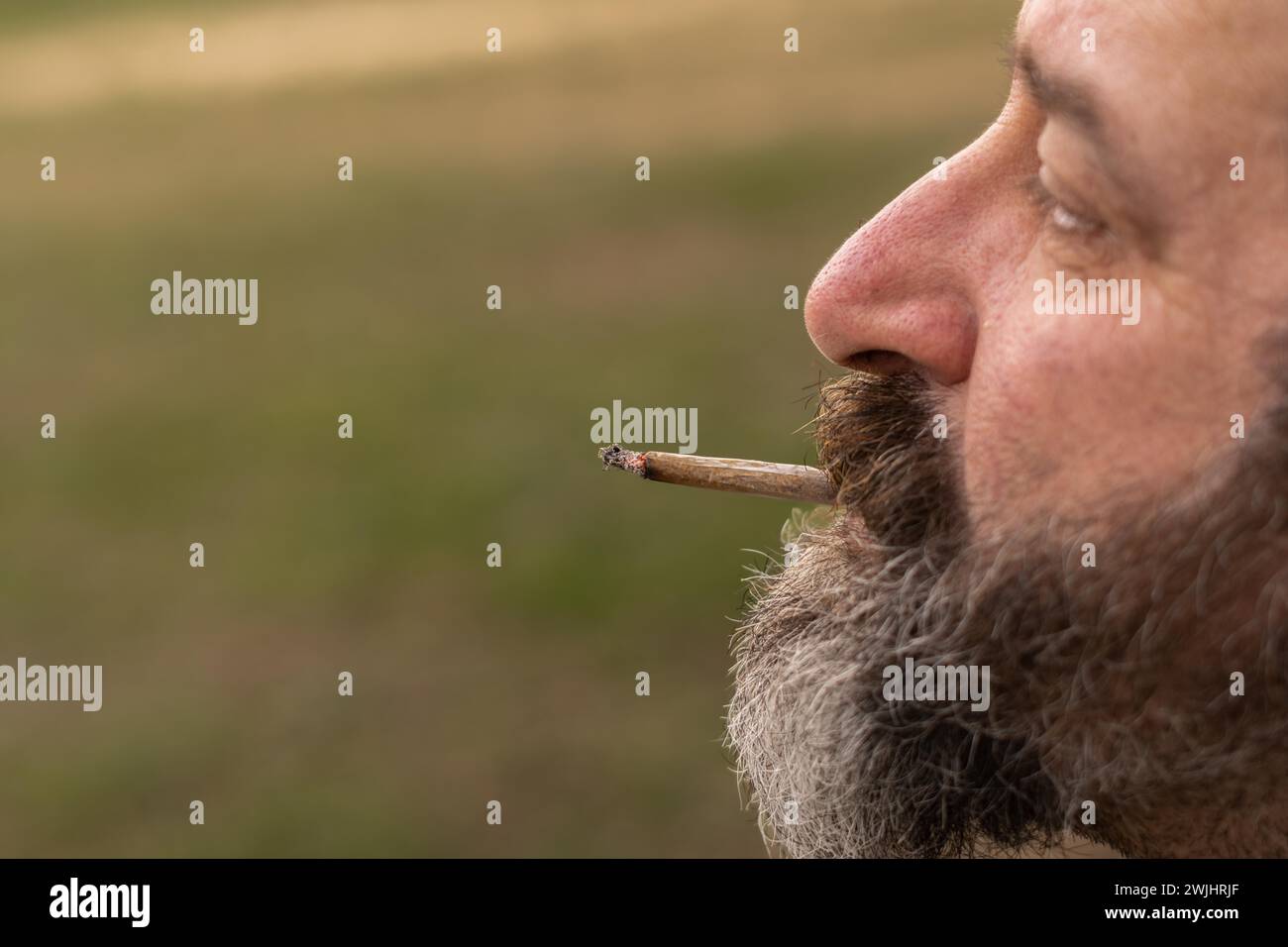 Cigarette smoking profile man hi-res stock photography and images - Alamy