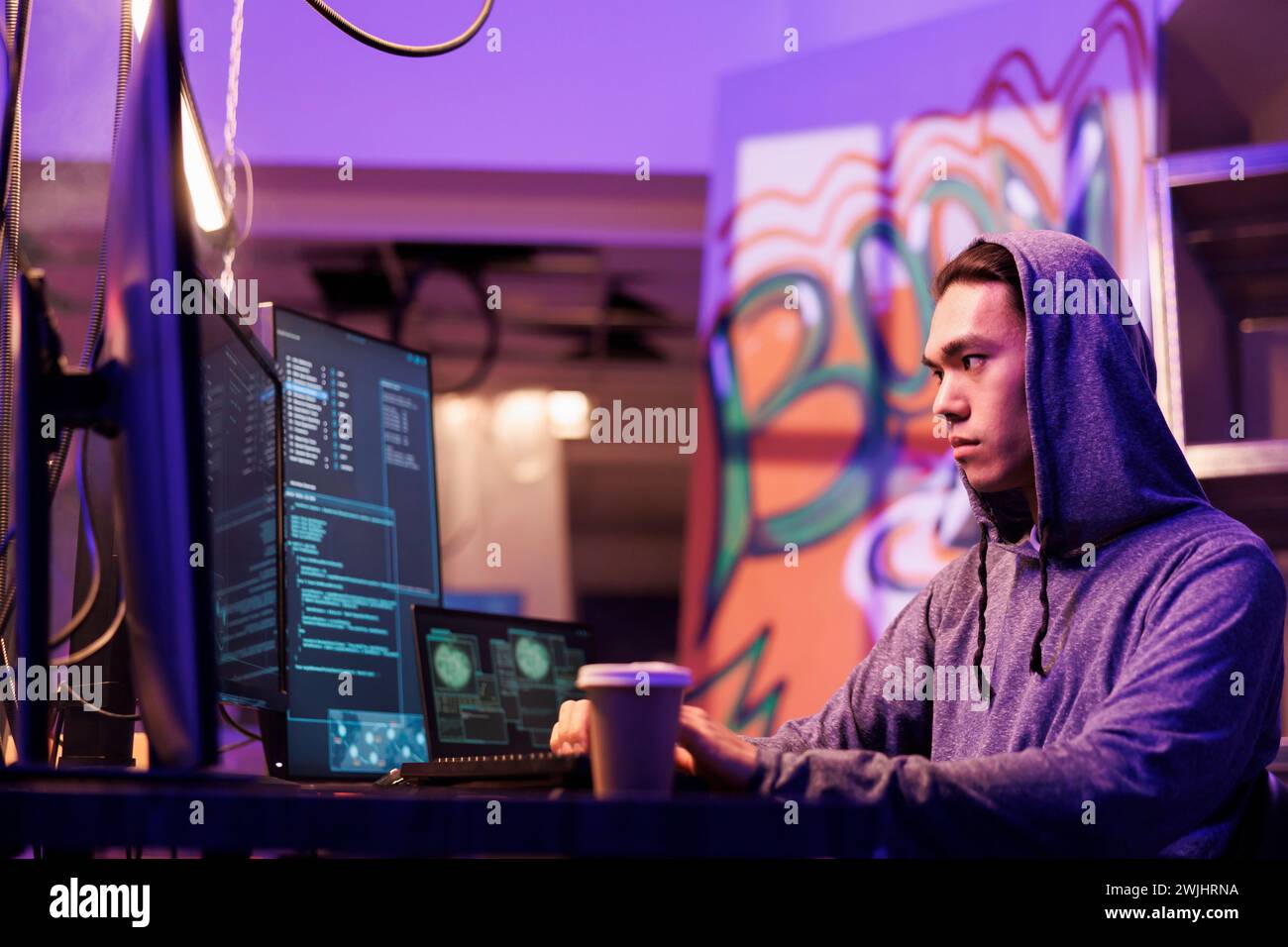 Asian Hacker Stealing Information From Server Using Computer Worm