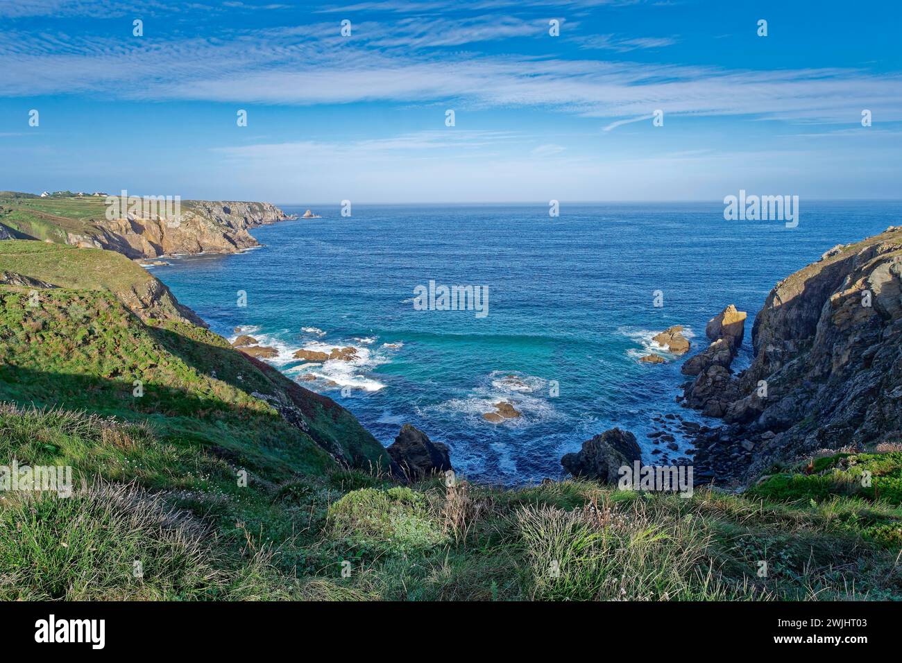 Pointe de Castelmeur, a rocky cape at the tip of Cap Sizun near Cleden ...