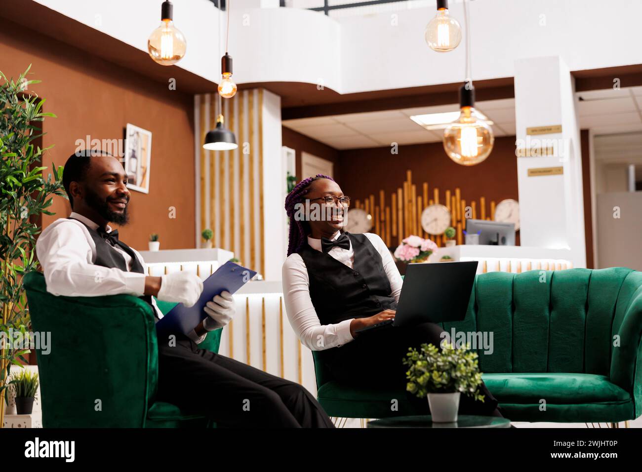 Hotel manager employees lobby hi-res stock photography and images - Alamy