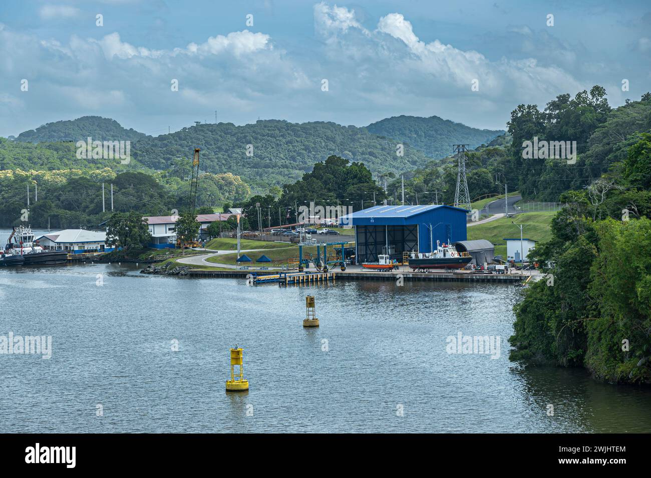 Panama Canal, Panama - July 24, 2023: Just northeast coming out of ...