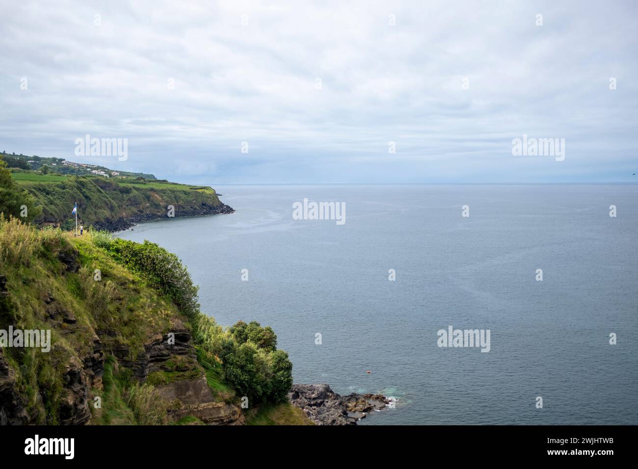 Coast of Capelas. Beautiful seascape. Capelas, Sao Miguel island ...