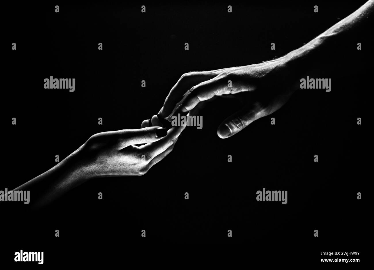 Two hands. Helping hand to a friend. Rescue or helping gesture of hands ...