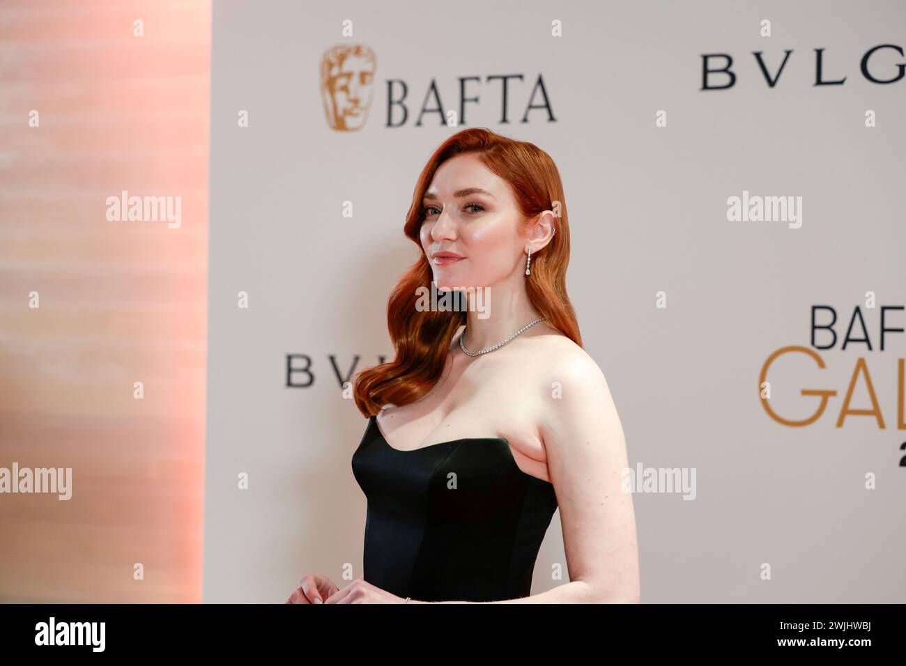 Eleanor Thompson poses for photographers upon arrival at the BAFTA Gala ...