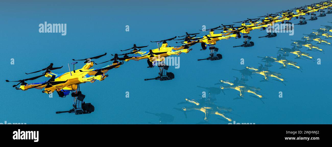 Skyward Squadron: Vibrantly Colored Drones Equipped for Aerial ...