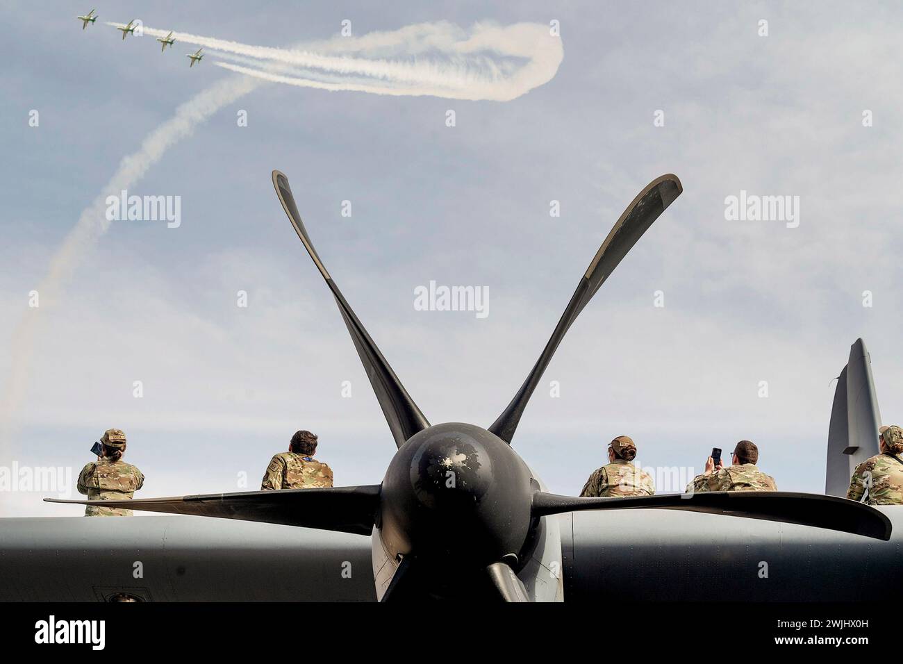 Saudi Arabia. 5th Feb, 2024. U.S. Air Force Airmen watch the Royal ...