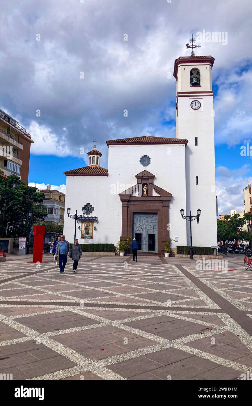 FUENGIROLA, SPAIN - FEBRUARY 17, 2024: Constitution square in ...