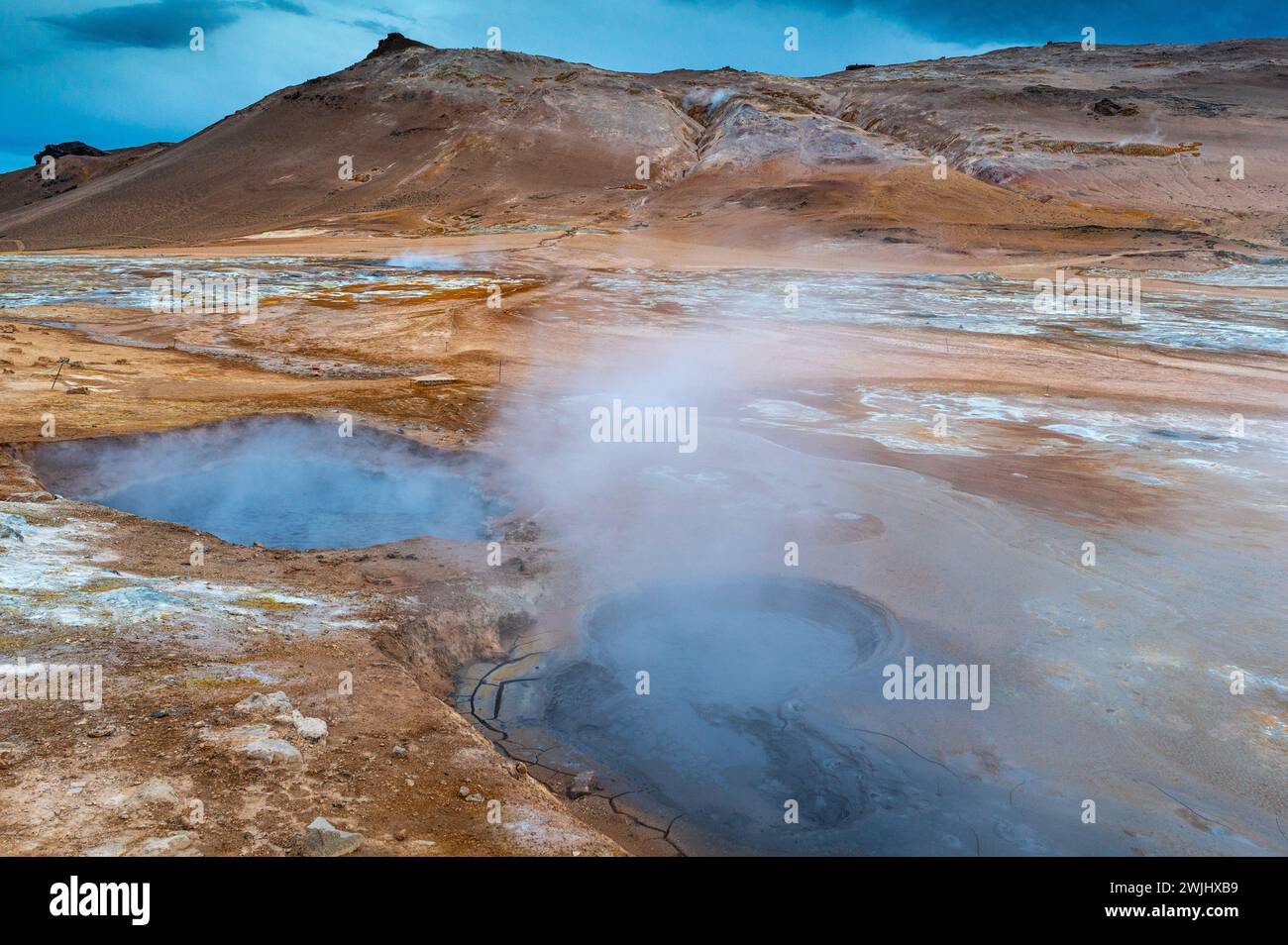 Otherworldly geothermal mud pits at Hverir, Iceland, where the earth's ...