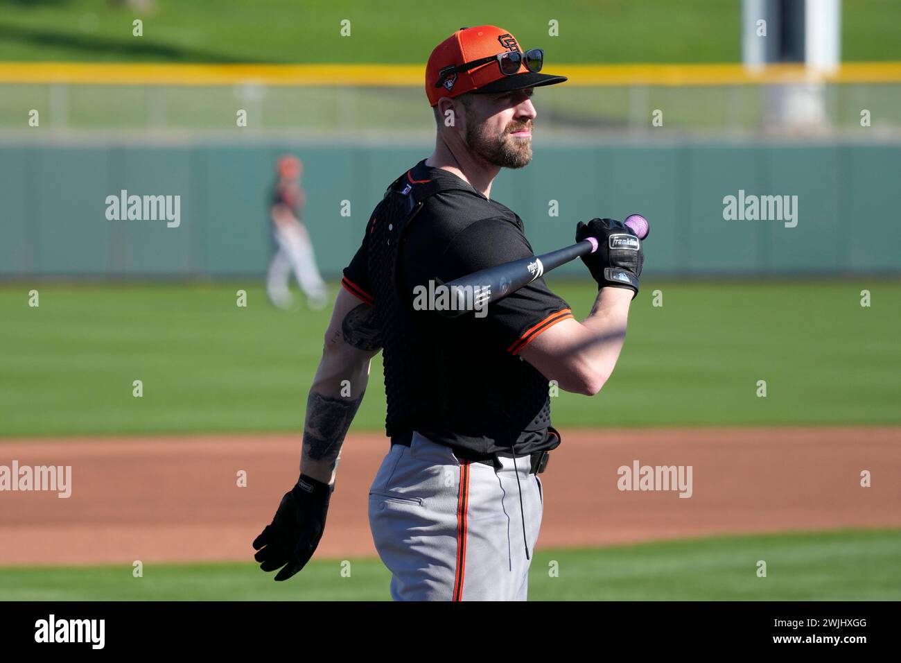 San Francisco Giants catcher Tom Murphy waits his turn at batting ...
