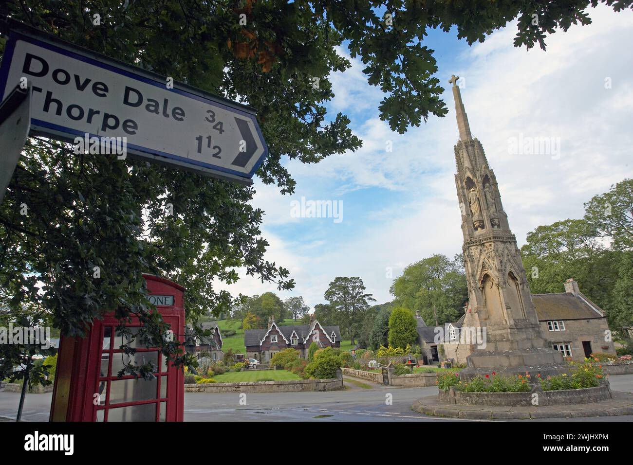 Memorial cross to Mary Watts Russell, Ilam village; Staffordshire ...