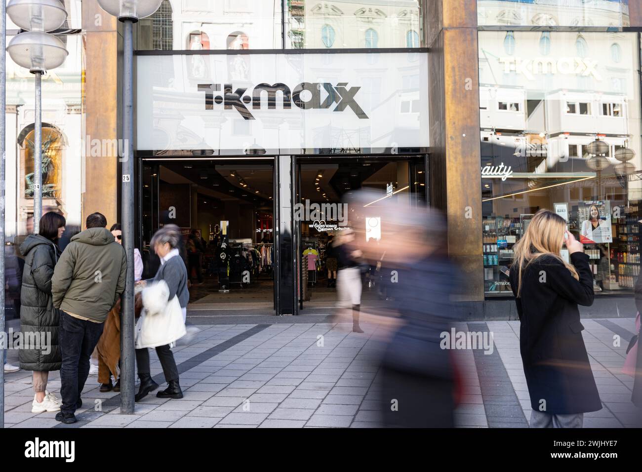 Munich, Germany. 15th Feb, 2024. TJ MAXX ( In Europe TK MAXX ). People ...