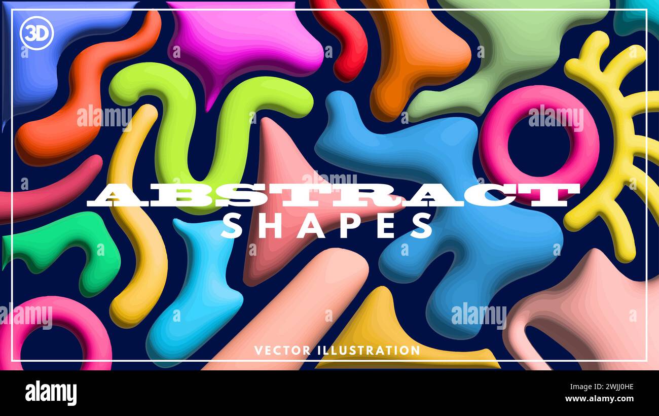 Bold and playful abstract shapes background design. Vector illustration ...