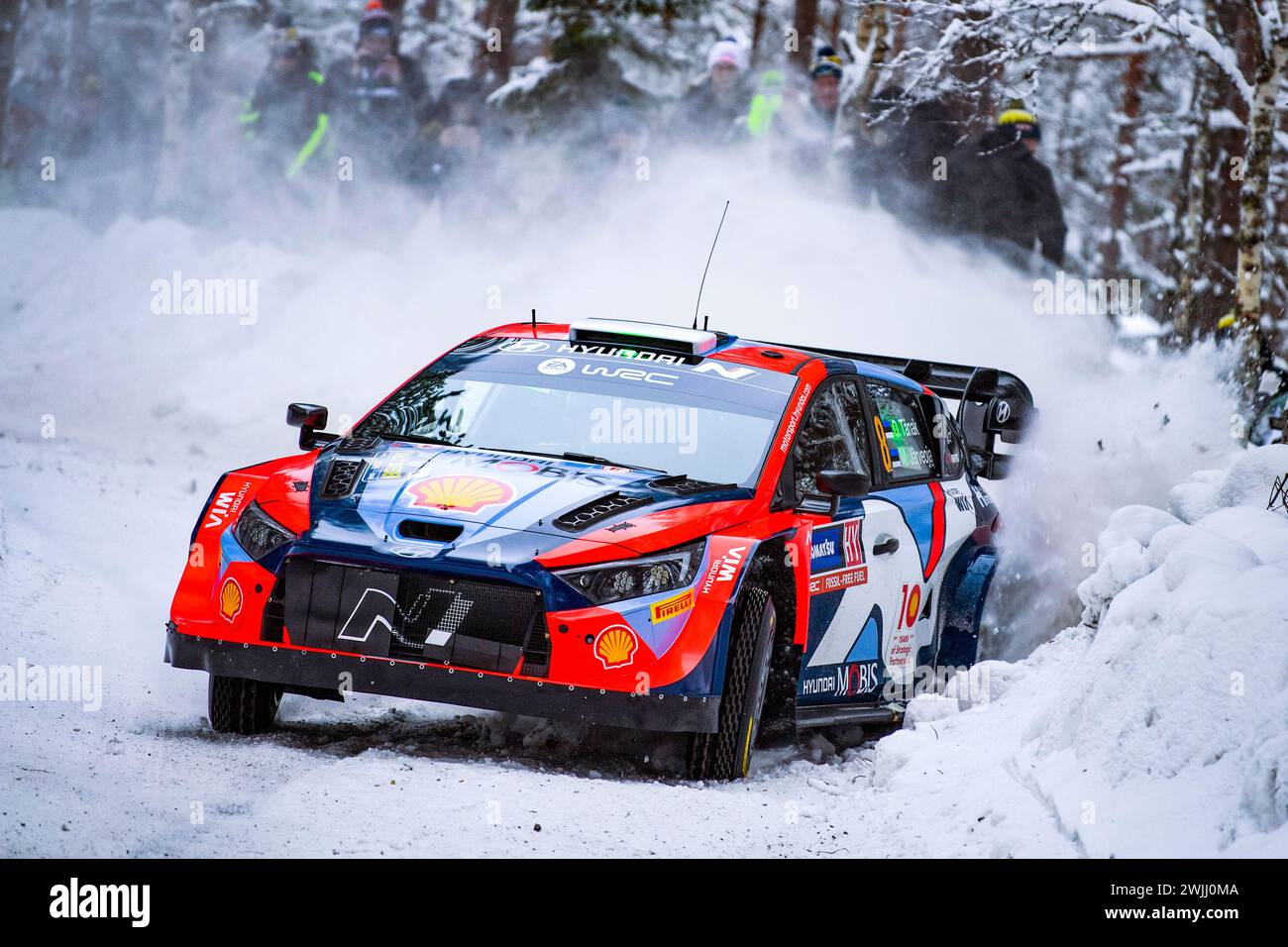 Umea, Sweden. 15th Feb, 2024. The Driver Ott Tanak (Est) and Martin Jarveoja (Est) Of Hyundai ...