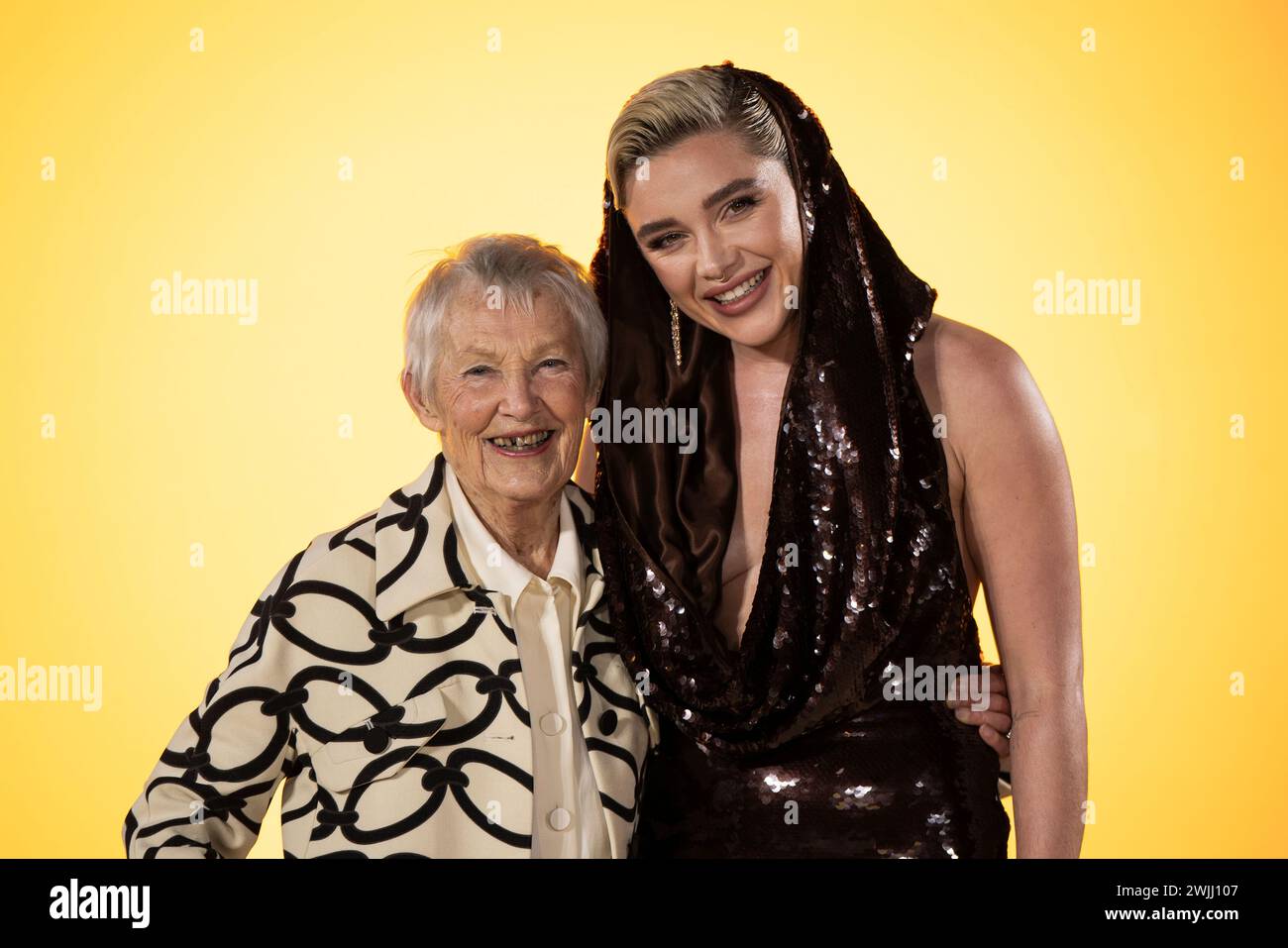 Florence Pugh, right, and her grandmother 'Granzo Pat' pose for ...