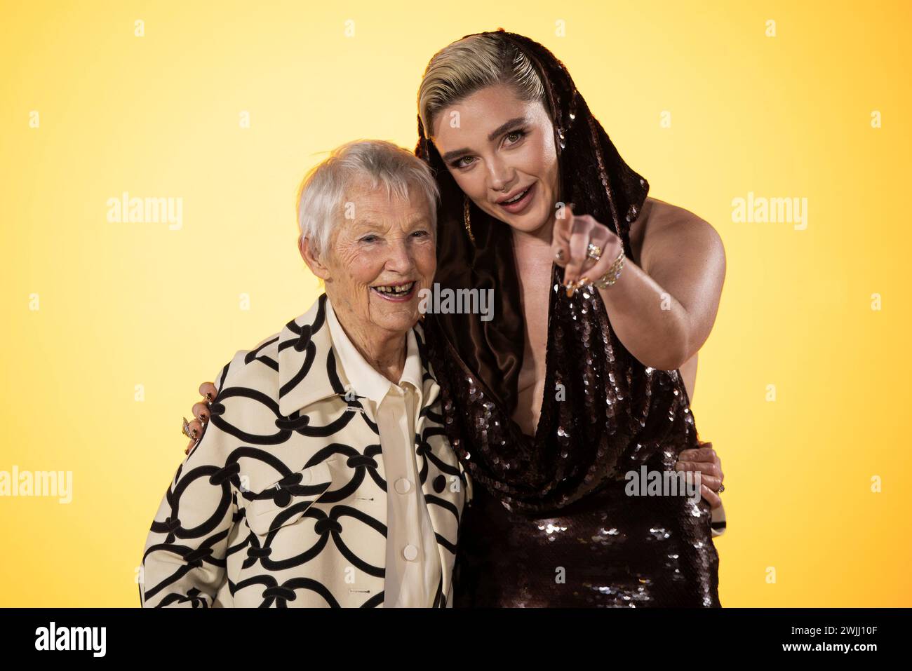 Florence Pugh, right, and her grandmother 'Granzo Pat' pose for ...