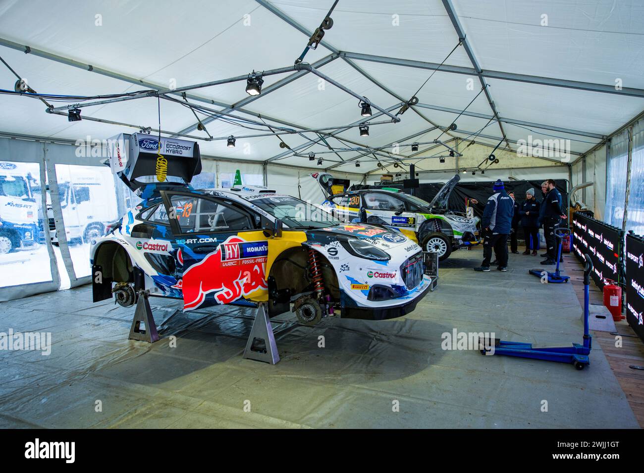 Umea, Sweden. 15th Feb, 2024. General view of racing sports cars in the ...