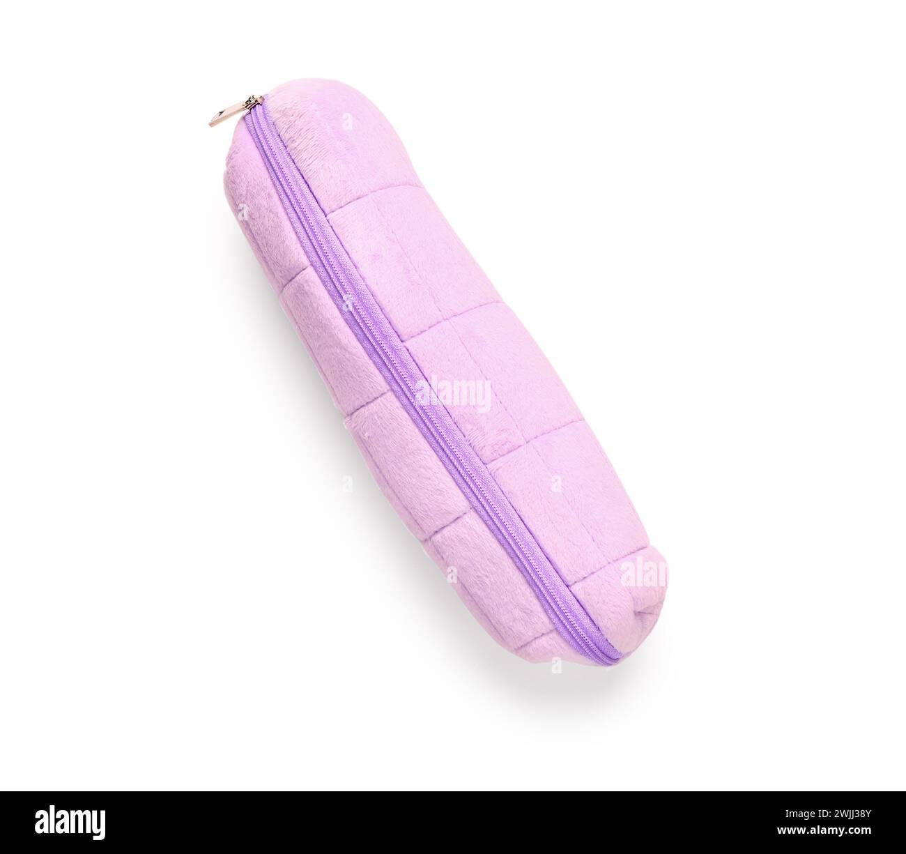 Purple pencil case on white background Stock Photo - Alamy