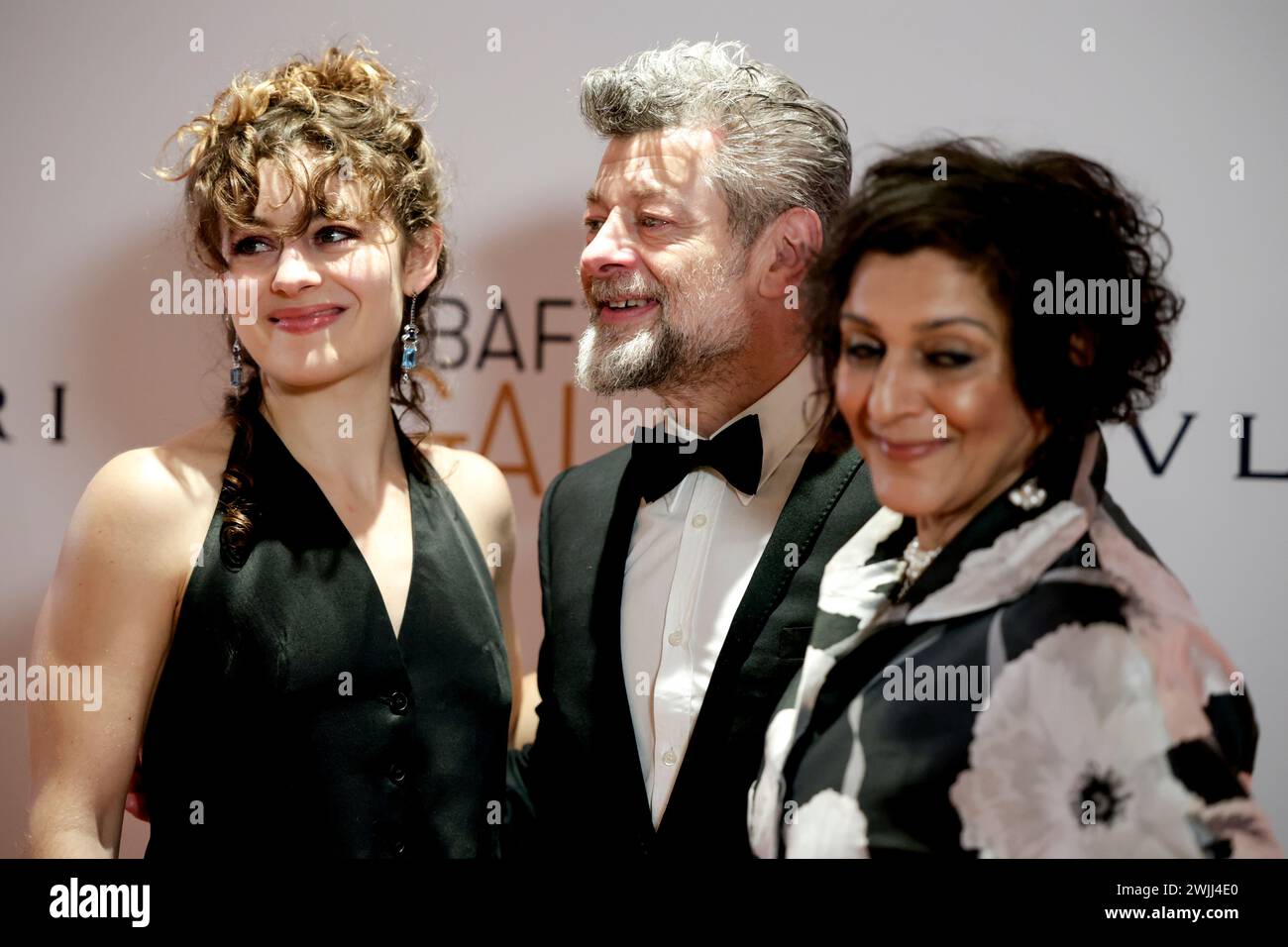 Ruby Ashbourne Serkis, from left, Andy Serkis, and Meera Syal pose for ...