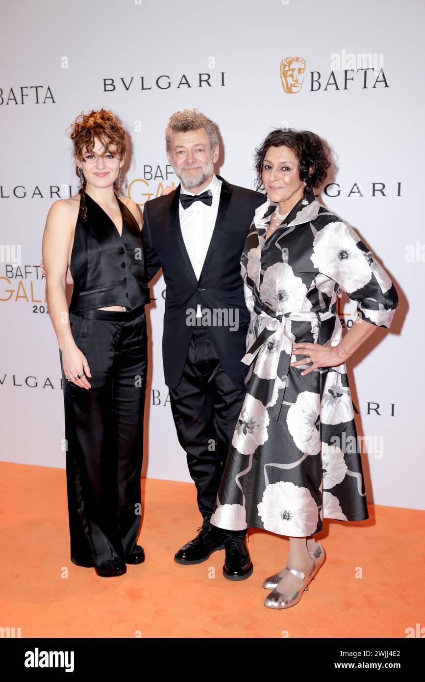 Ruby Ashbourne Serkis, from left, Andy Serkis, and Meera Syal pose for ...