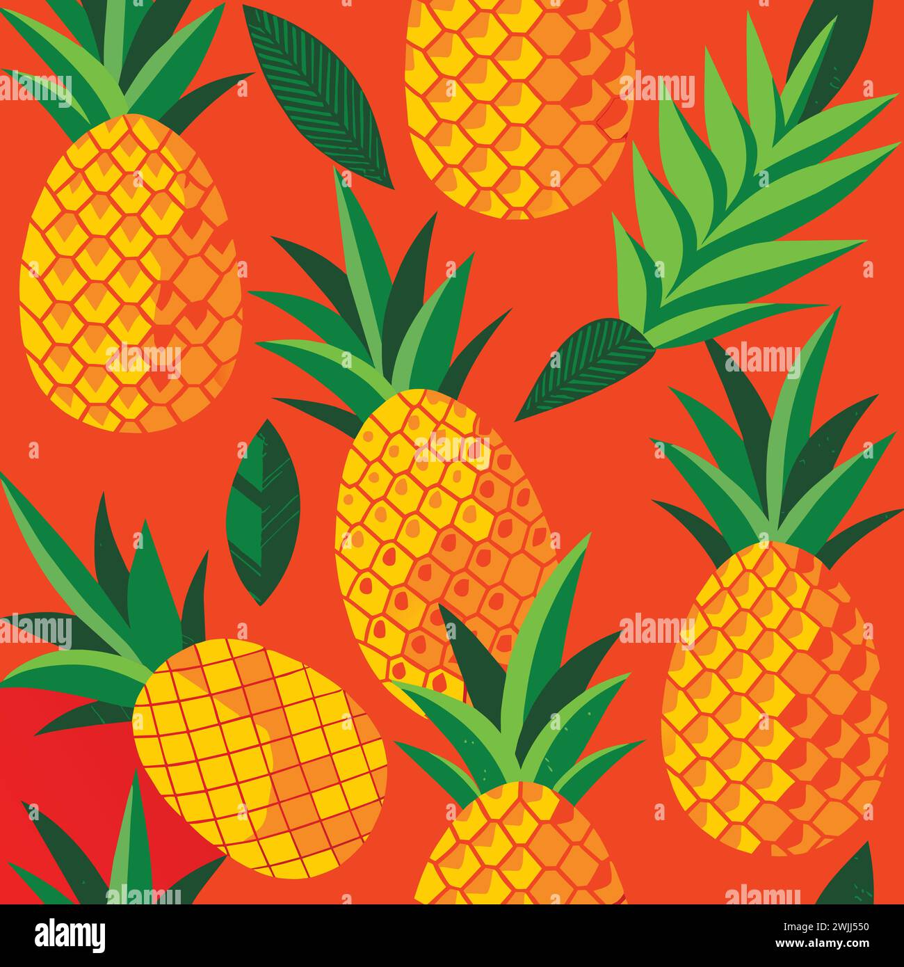 Pineapple seamless pattern. Vector illustration Stock Vector Image ...