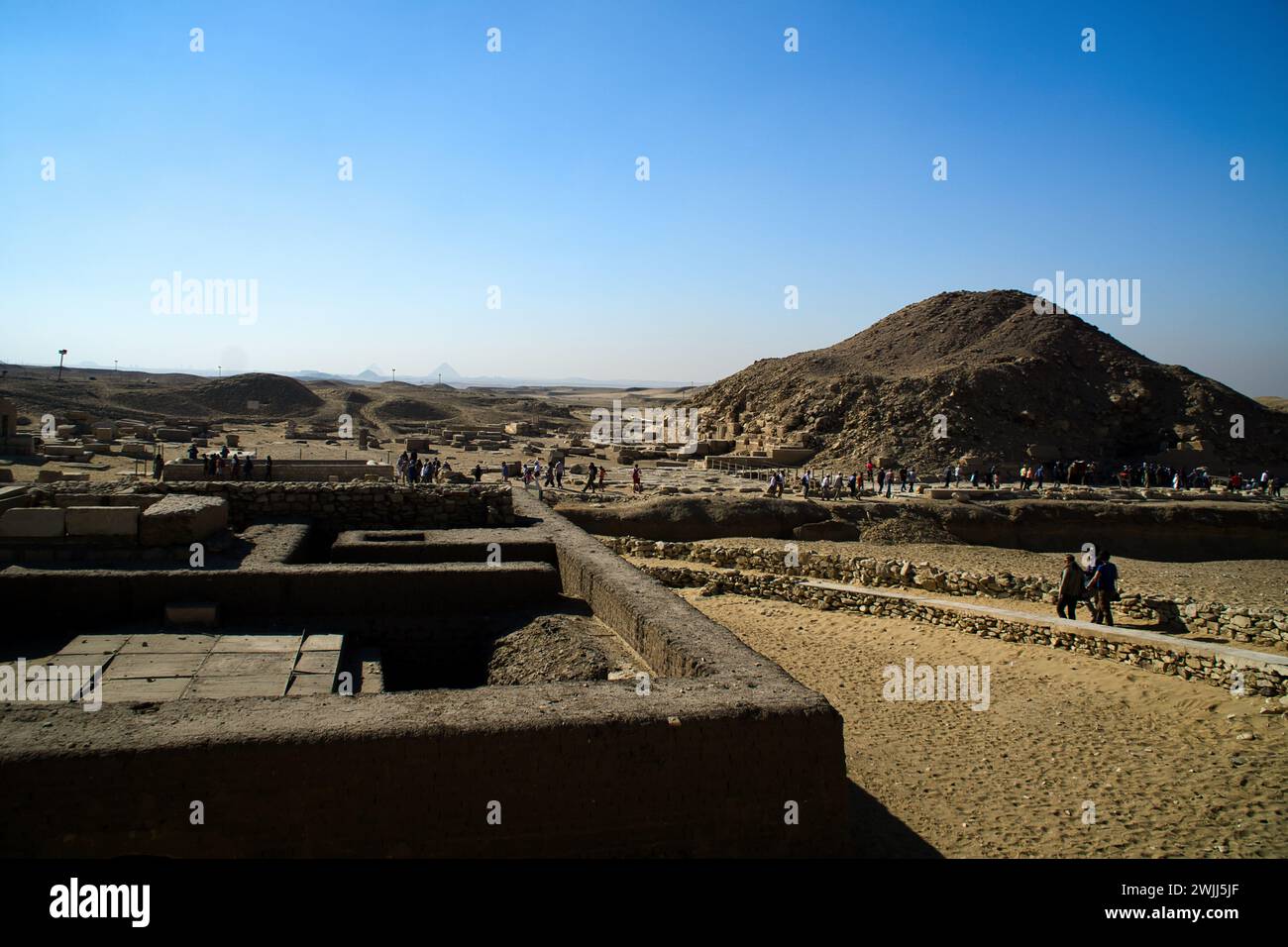 Cairo,Egypt: November 19,2022- The view of ruins of tombs near pyramid ...