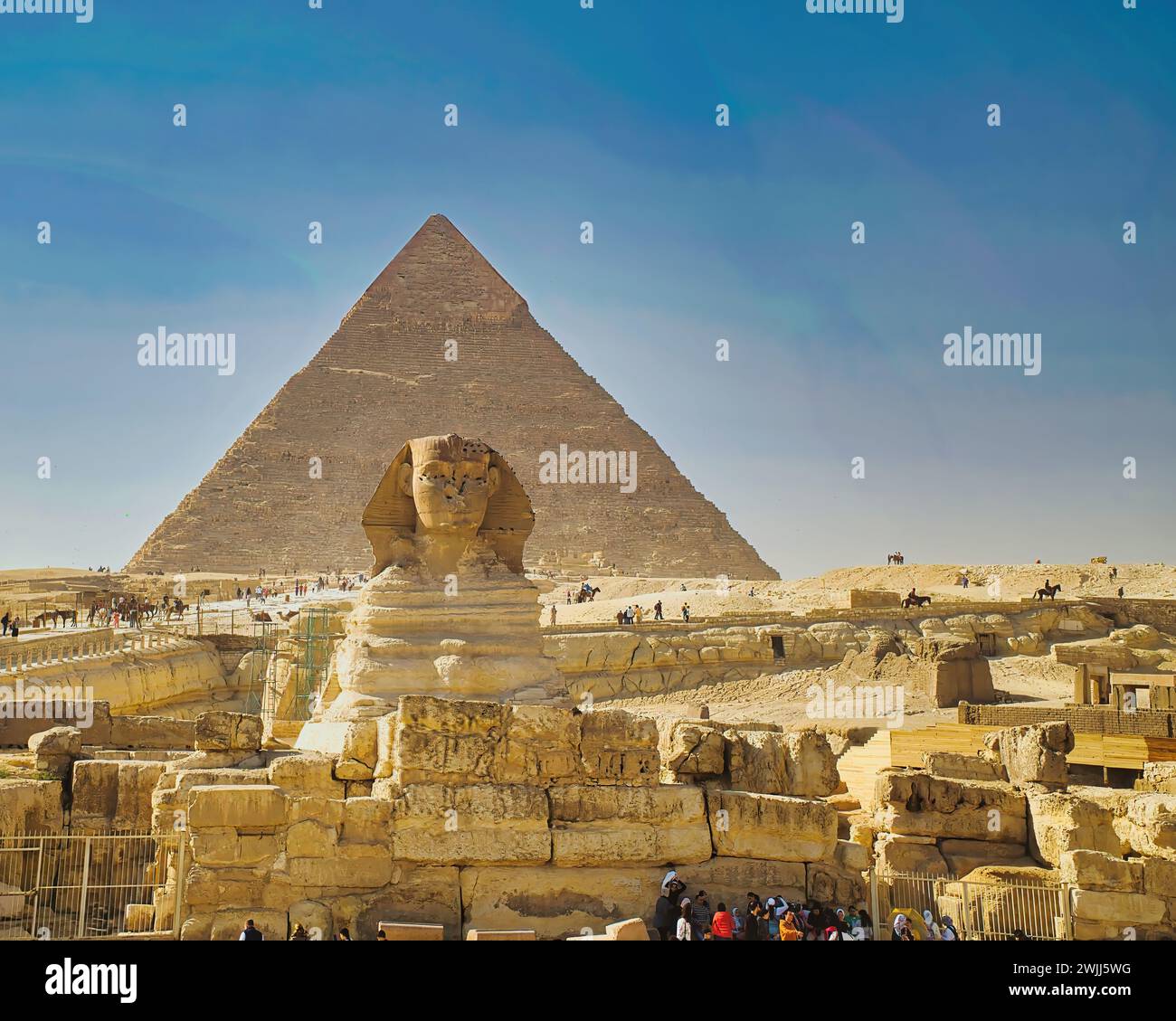 Cairo,Egypt: 19 November,2022- A panoramic view of Great Pyramids and ...