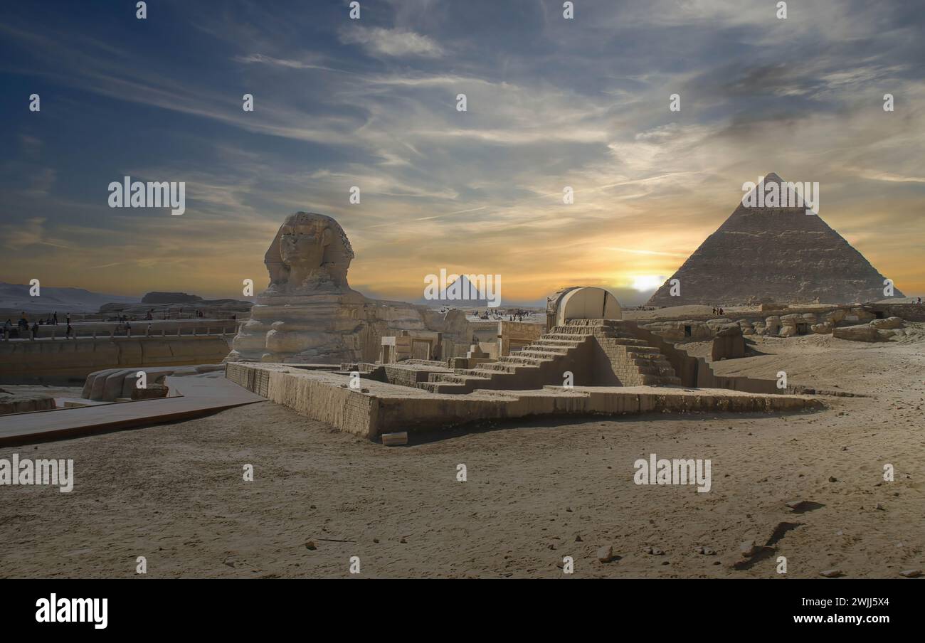 Cairo,Egypt: 19 November,2022- A panoramic view of Great Pyramids and ...