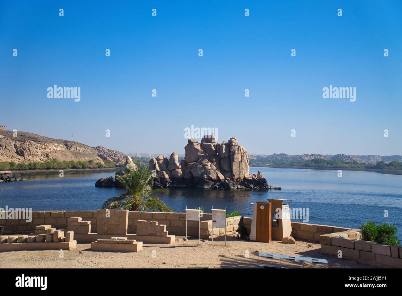The beautiful temple of Philae and the Greco-Roman buildings seen from ...