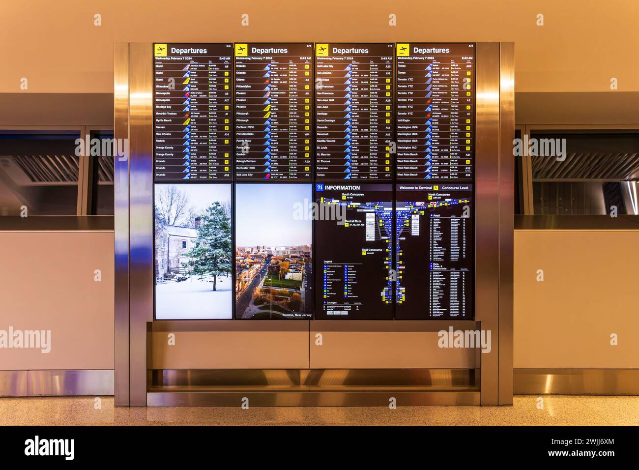 Newark, NJ - US - Feb 7, 2024 Interior view of a dynamic departure ...