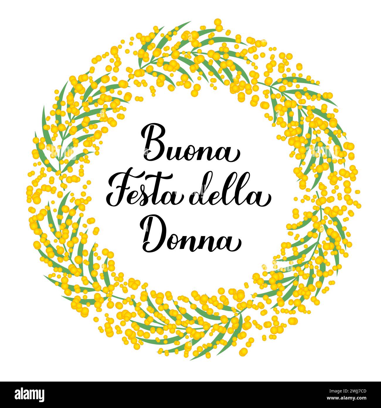 Buona Festa della Donna - Happy Womens Day in Italian. Calligraphy hand ...