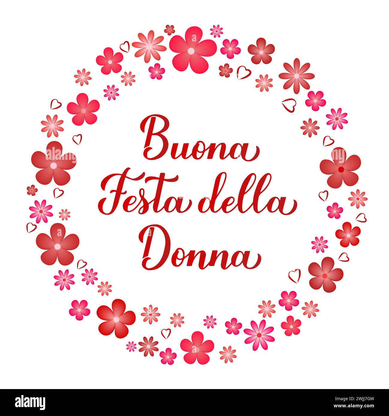 Buona Festa della Donna - Happy Womens Day in Italian. Calligraphy hand ...