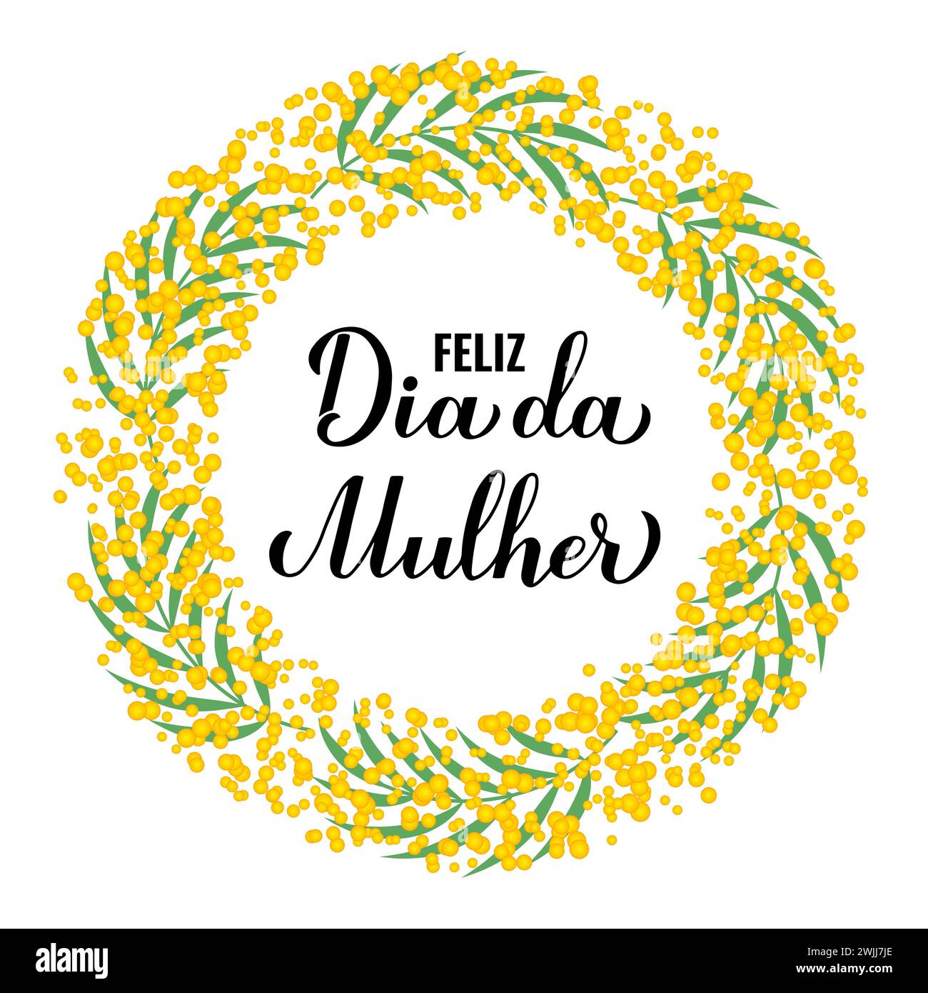 Feliz Dia da Mulher - Happy Womens Day in Portuguese. Calligraphy hand ...