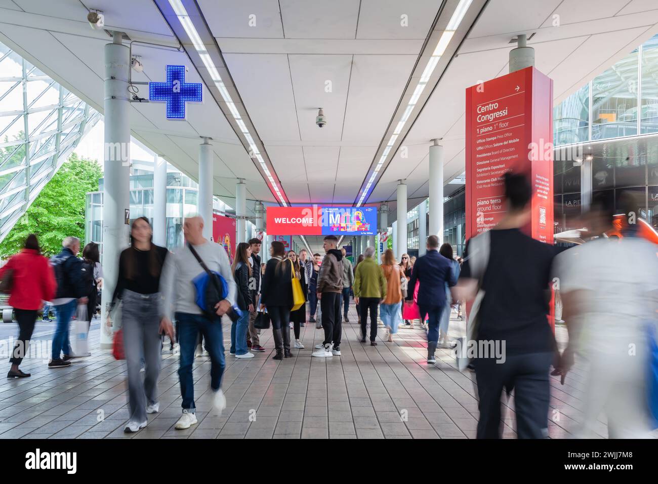MILAN, ITALY - APRIL 18, 2023: 61st Salone del Mobile during the design ...