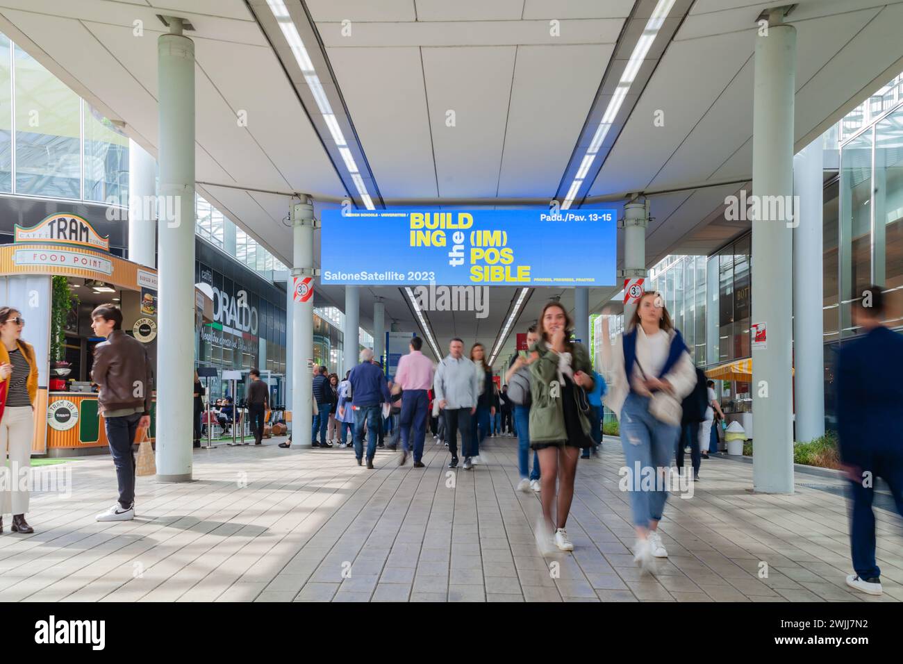 MILAN, ITALY - APRIL 18, 2023: 61st Salone del Mobile during the design ...