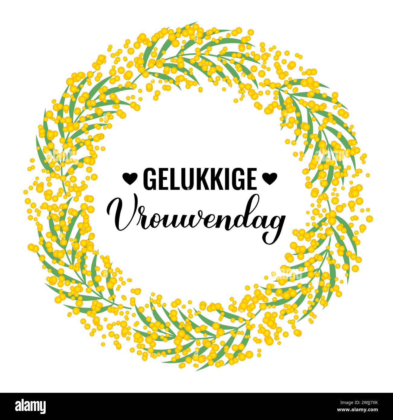 Vrouwendag - Happy Womens Day in Dutch. Calligraphy hand lettering with ...