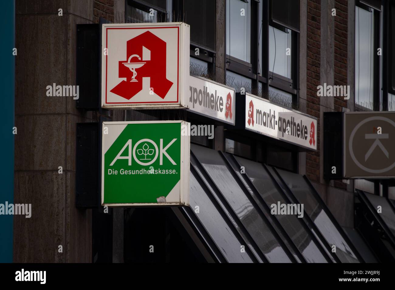 Picture of AOK Allgemeine Ortskrankenkasse logo in a pharmacy of Aachen ...