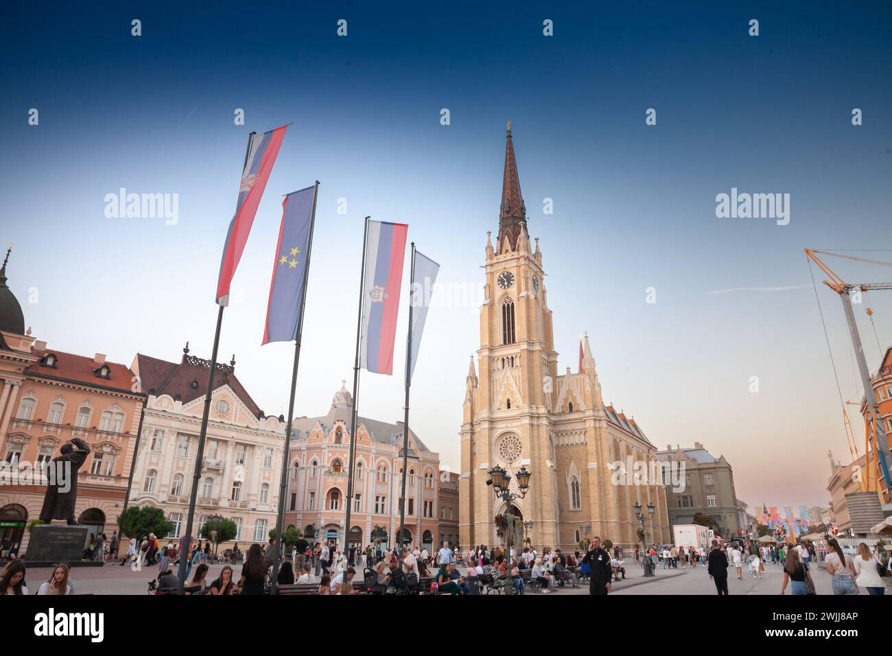 Picture of the Novi Sad cathedral on Trg Slobode square with ...