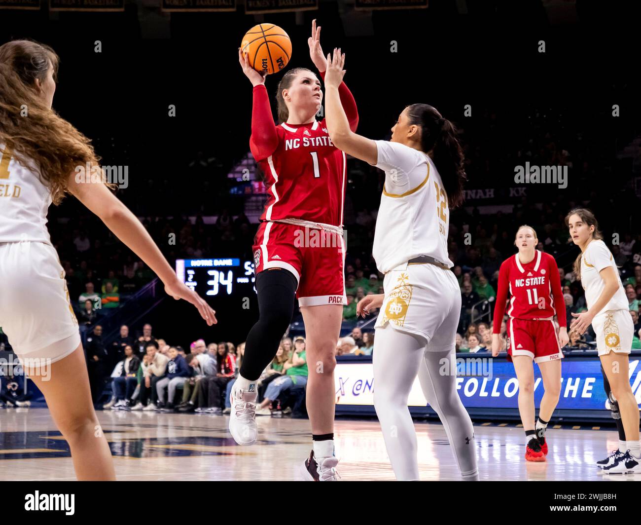 SOUTH BEND, IN - FEBRUARY 15: NC State Wolfpack center River Baldwin (1 ...
