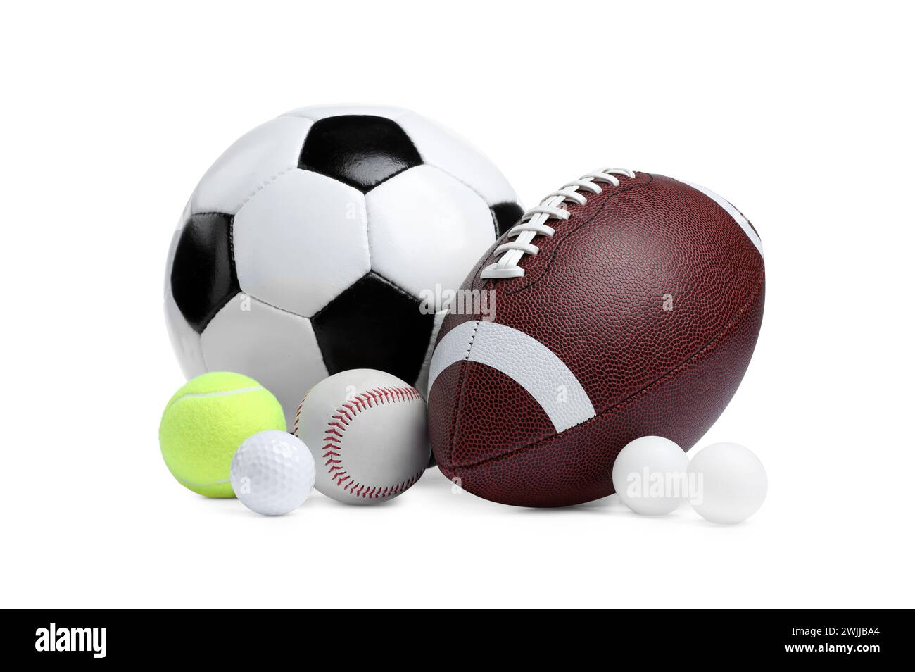 Many different sport balls isolated on white Stock Photo - Alamy