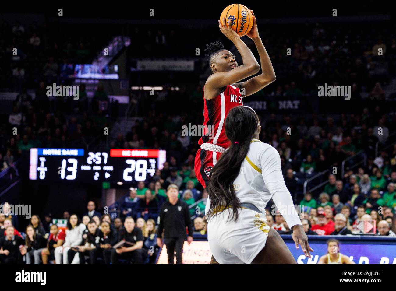 South Bend, Indiana, USA. 15th Feb, 2024. North Carolina State guard ...