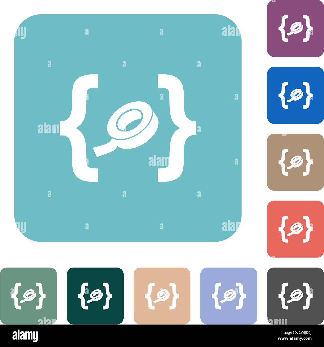 Software patch white flat icons on color rounded square backgrounds Stock Vector Image & Art - Alamy