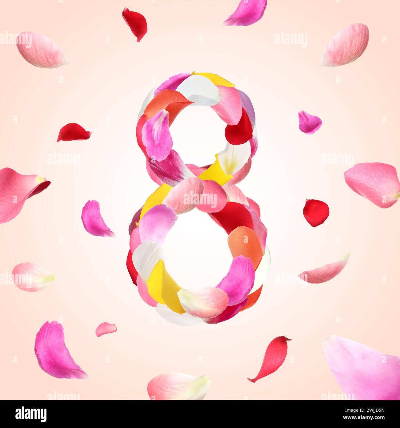 International Women's Day - March 8. Card design with number 8 of ...