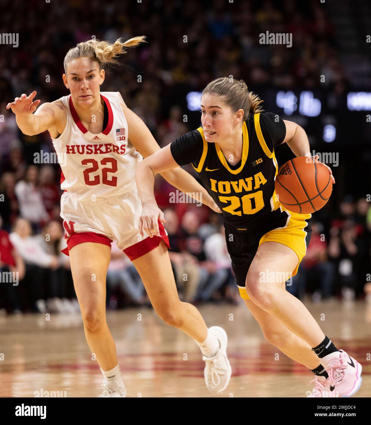 Iowa's Kate Martin (20) plays against Nebraska's Natalie Potts (22 ...